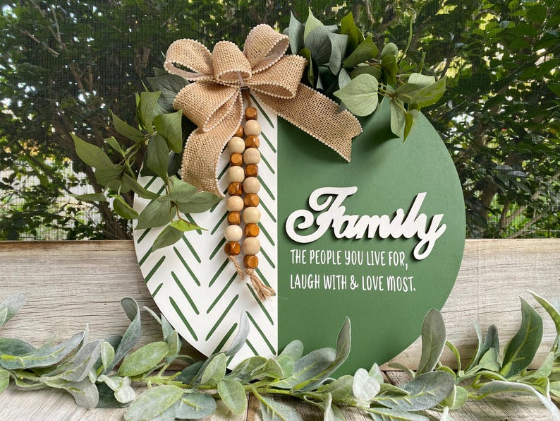 Wood Round Family Sign-the People You Live For, Laugh With & Love Most ...