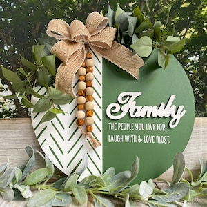 Wood Round Family Sign-the People You Live For, Laugh With & Love Most ...