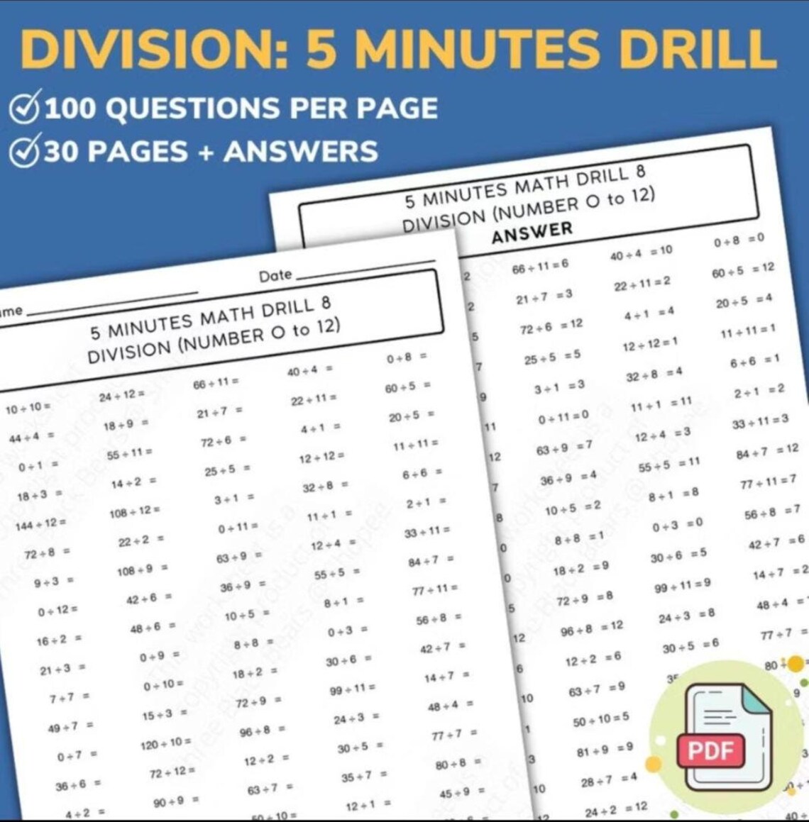 Printable Mathematics Drill Worksheets for Kids | 3000 Questions ...