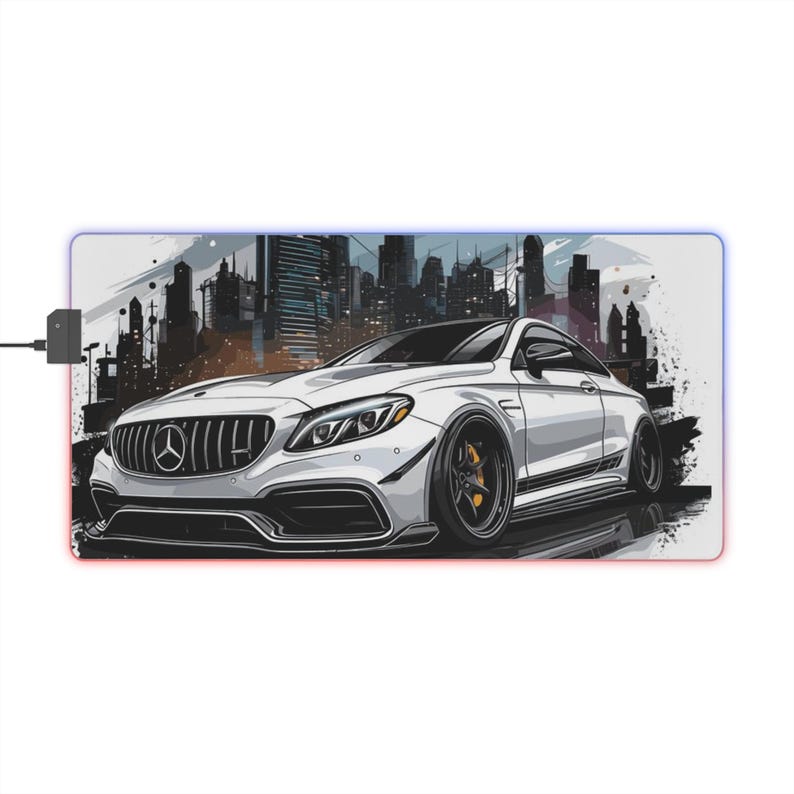 LED Gaming Mouse Pad With Mercedes Benz Design, Gamer Desk Mat, Cool ...