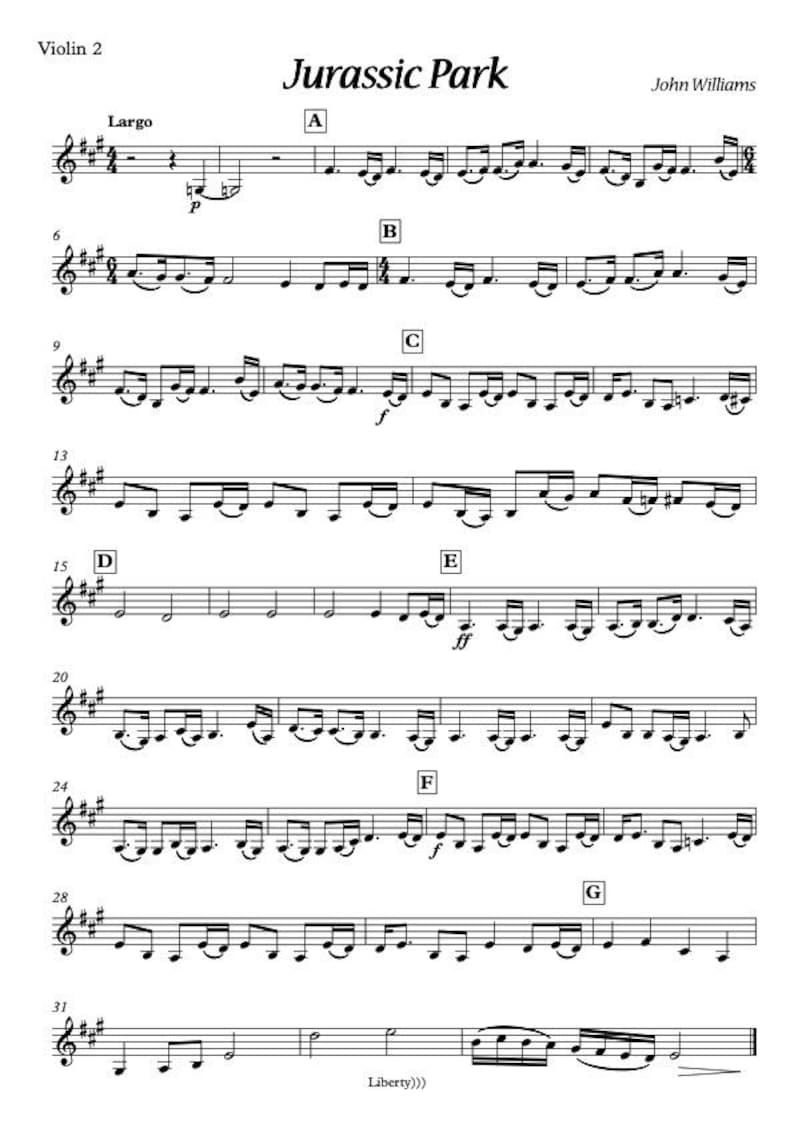 Theme From Jurassic Park by John Williams - Etsy