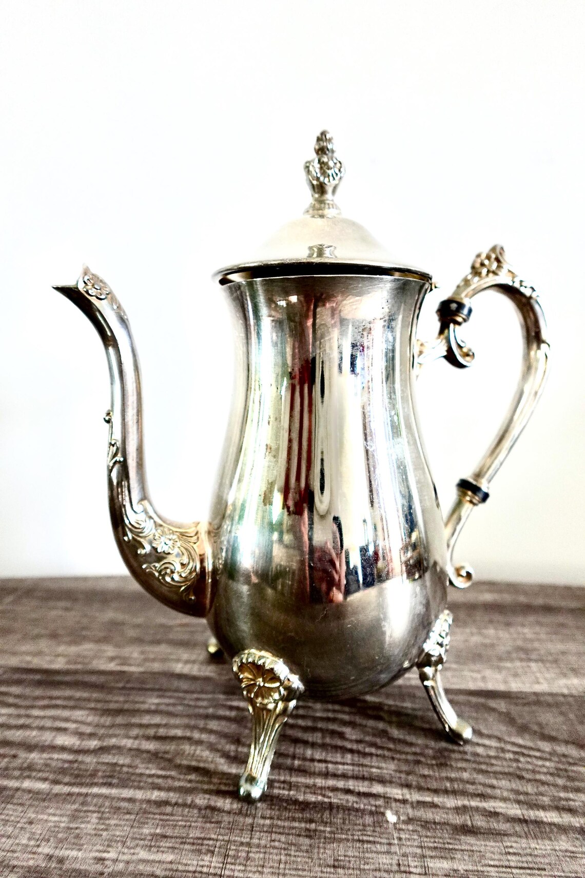 Victorian Revival Silver Plated Teapot: Ornate Floral Tea Service - Etsy