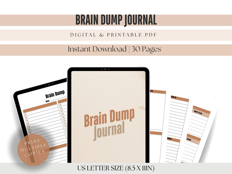 ADHD Brain Dump Printable Journal, ADHD Daily to Do List ...