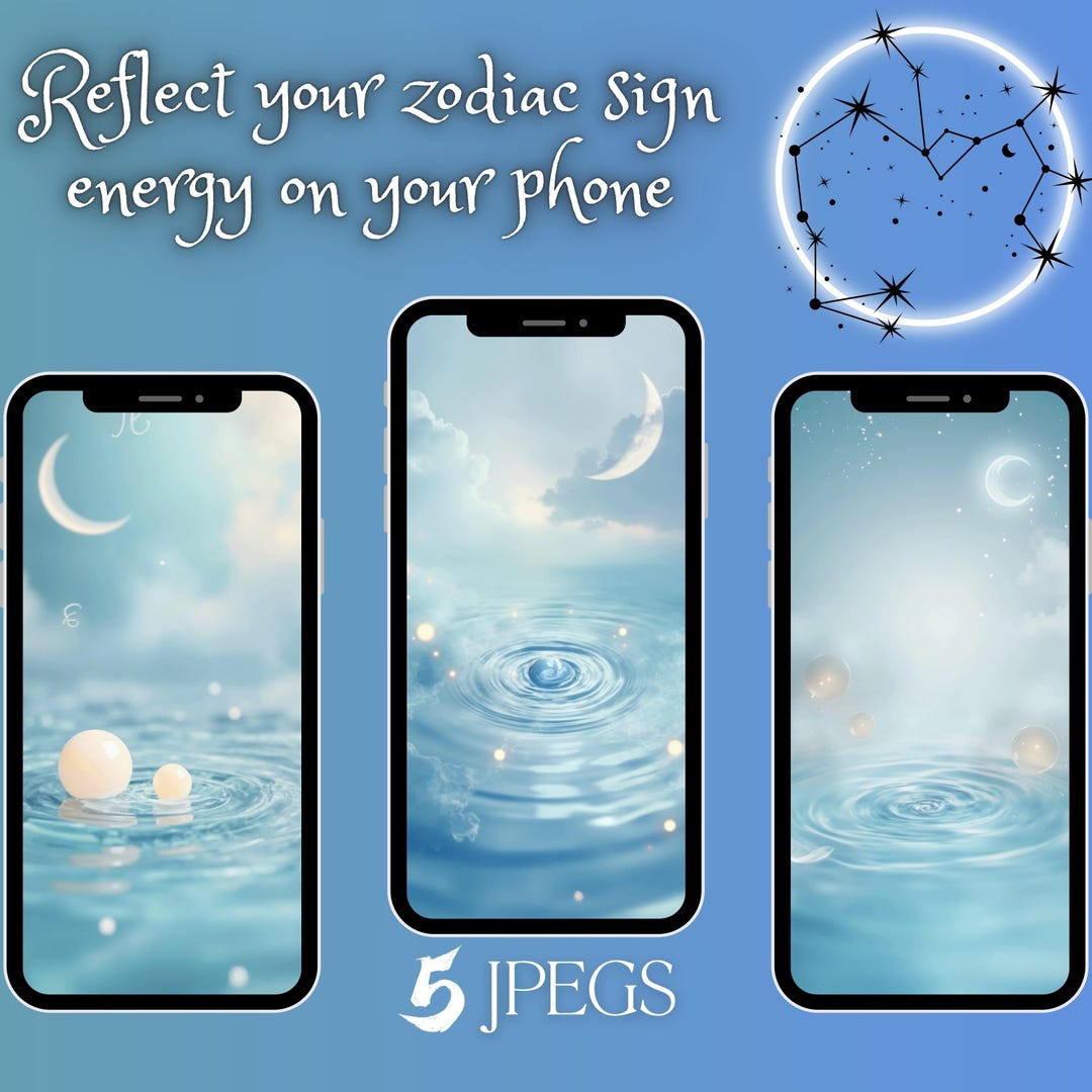 Cancer Zodiac Phone Wallpaper – Calming Water Element Aesthetic ...