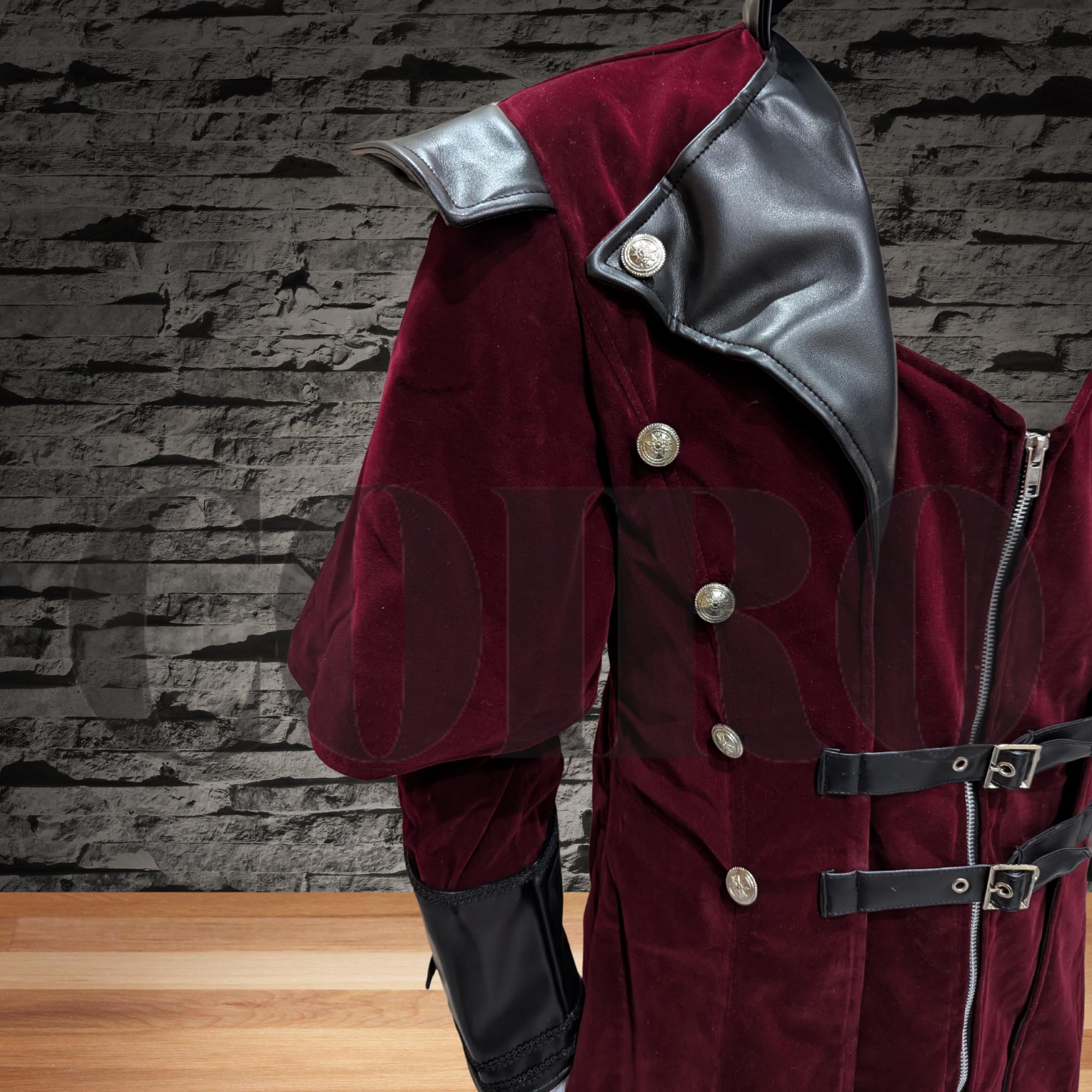 Gothic Steampunk Military Red Jacket Men’s Punk Highwayman Regency Long ...