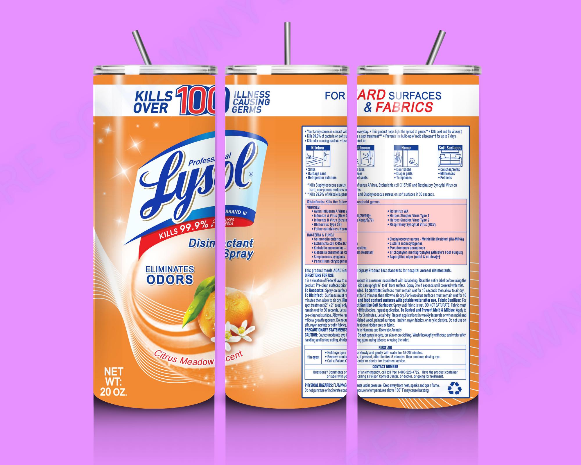 Lysol-inspired 20 Oz Tumbler PNG | Funny Disinfectant Design ...