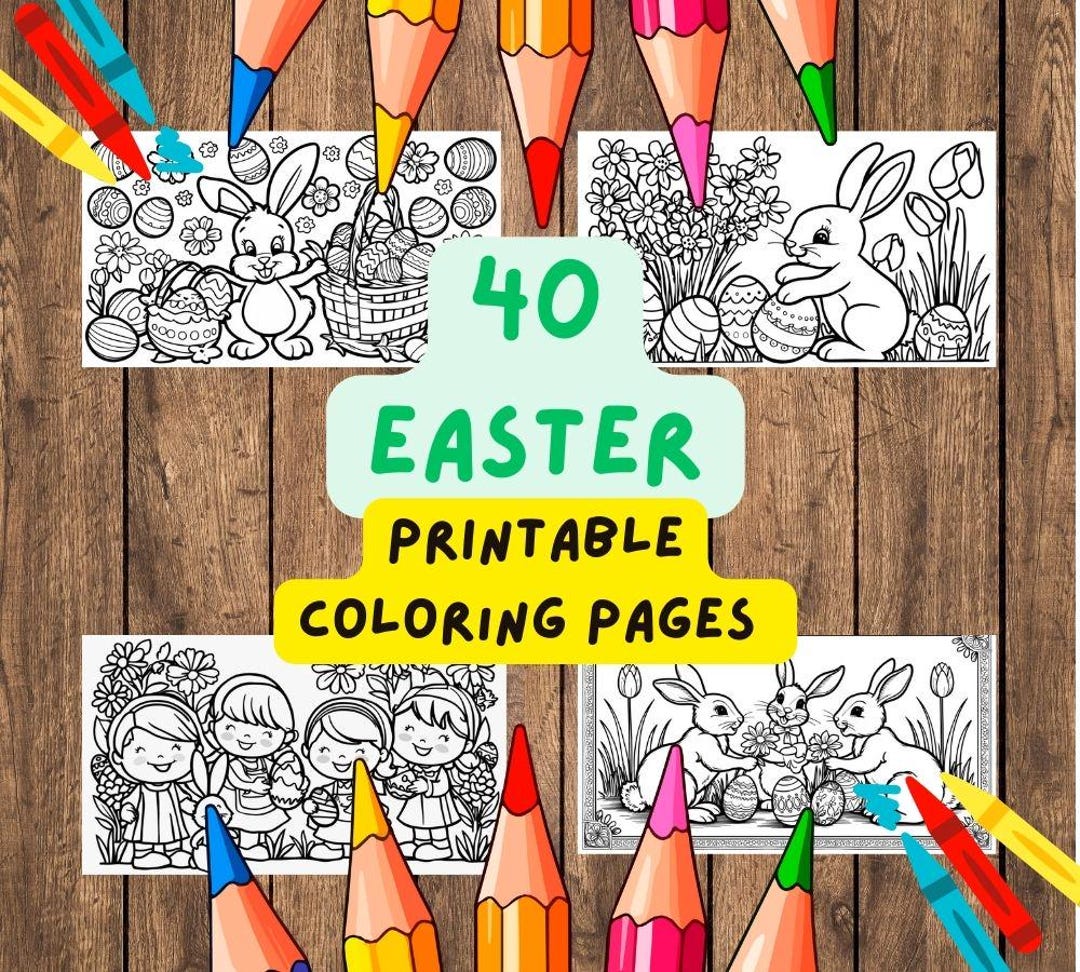 40+ Easter Digital Coloring Book Bundle 40 Digital Coloring Pages for ...