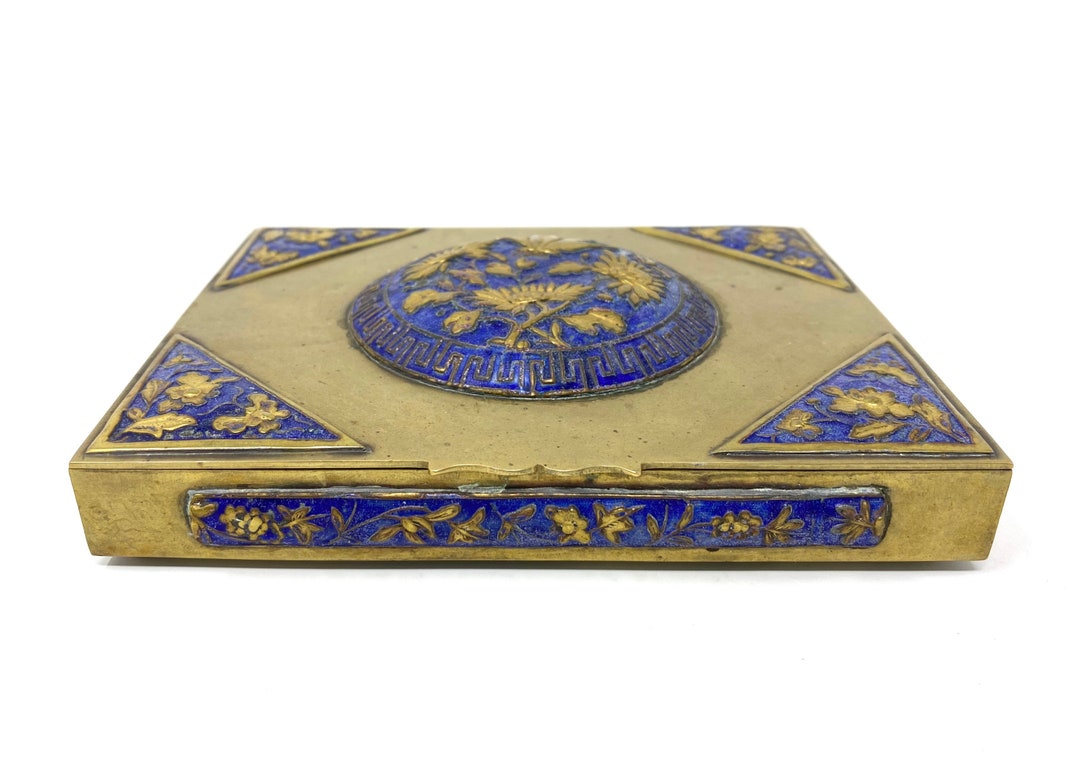 Chinese Brass and Enamel Box - Mid Century - Etsy