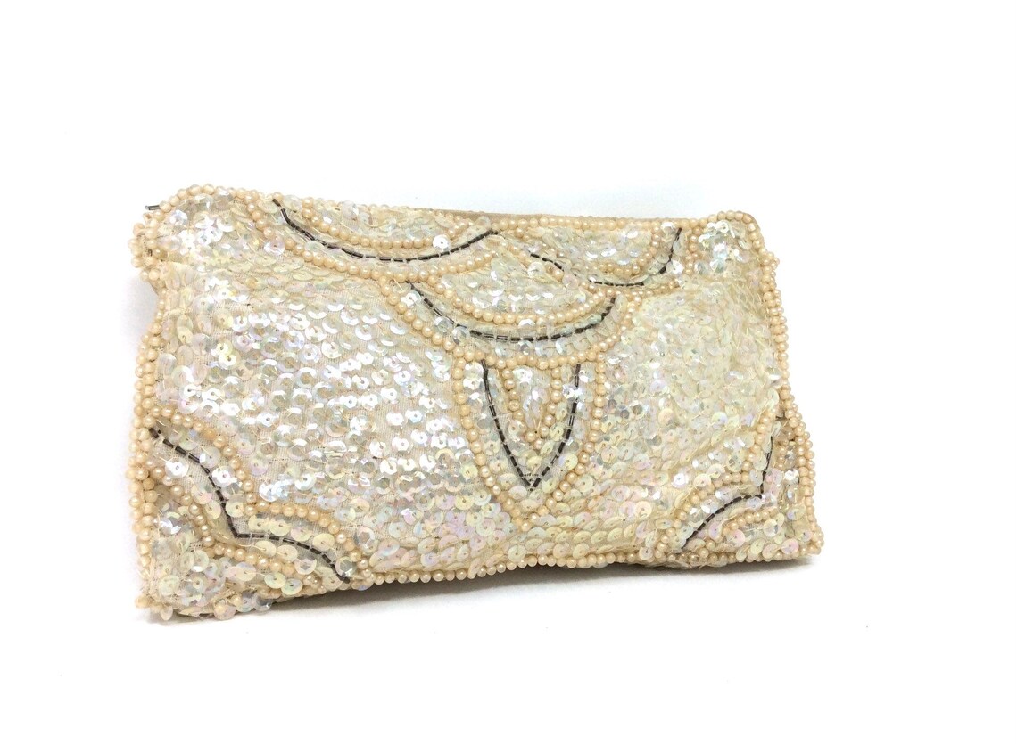 Vintage 1950s Handmade Sequined Clutch Debbie Japan - Etsy
