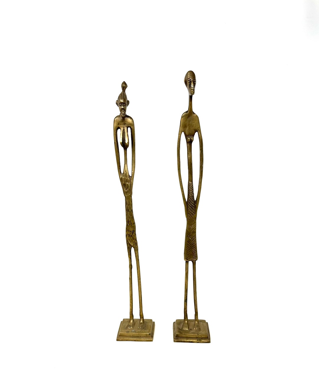 Vintage Brass African Figures - Etsy
