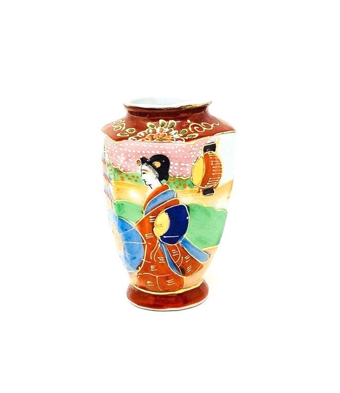 Japanese Porcelain Geisha Vase - Mid Century - Etsy