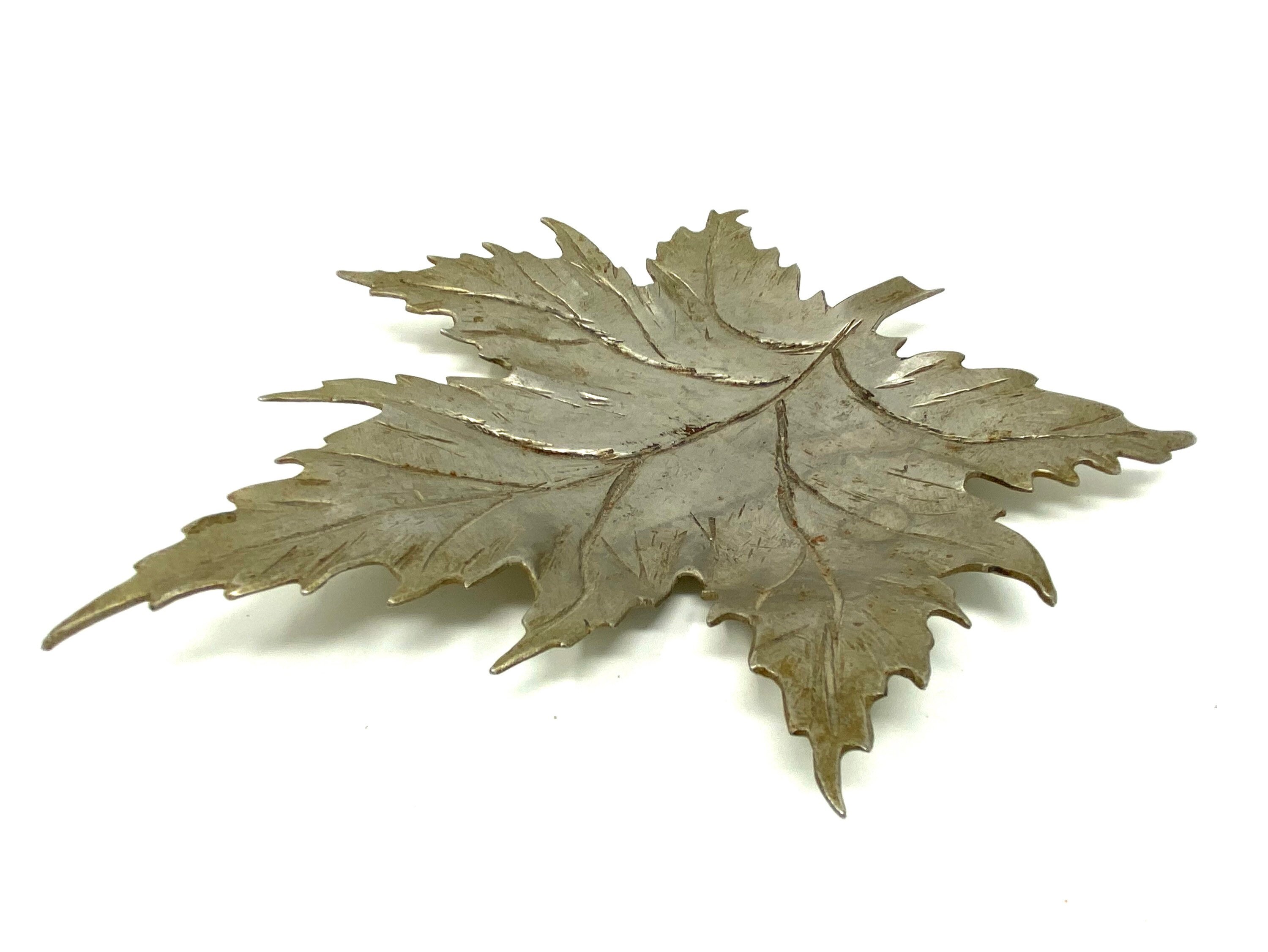 Vintage Silver Plated Maple Leaf Tray - Artist Signed - Etsy