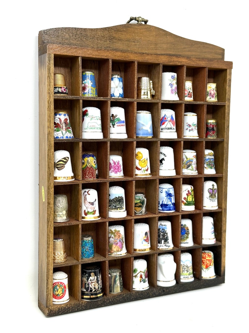 Vintage Thimble Collection - 42 Thimbles With Display - Etsy