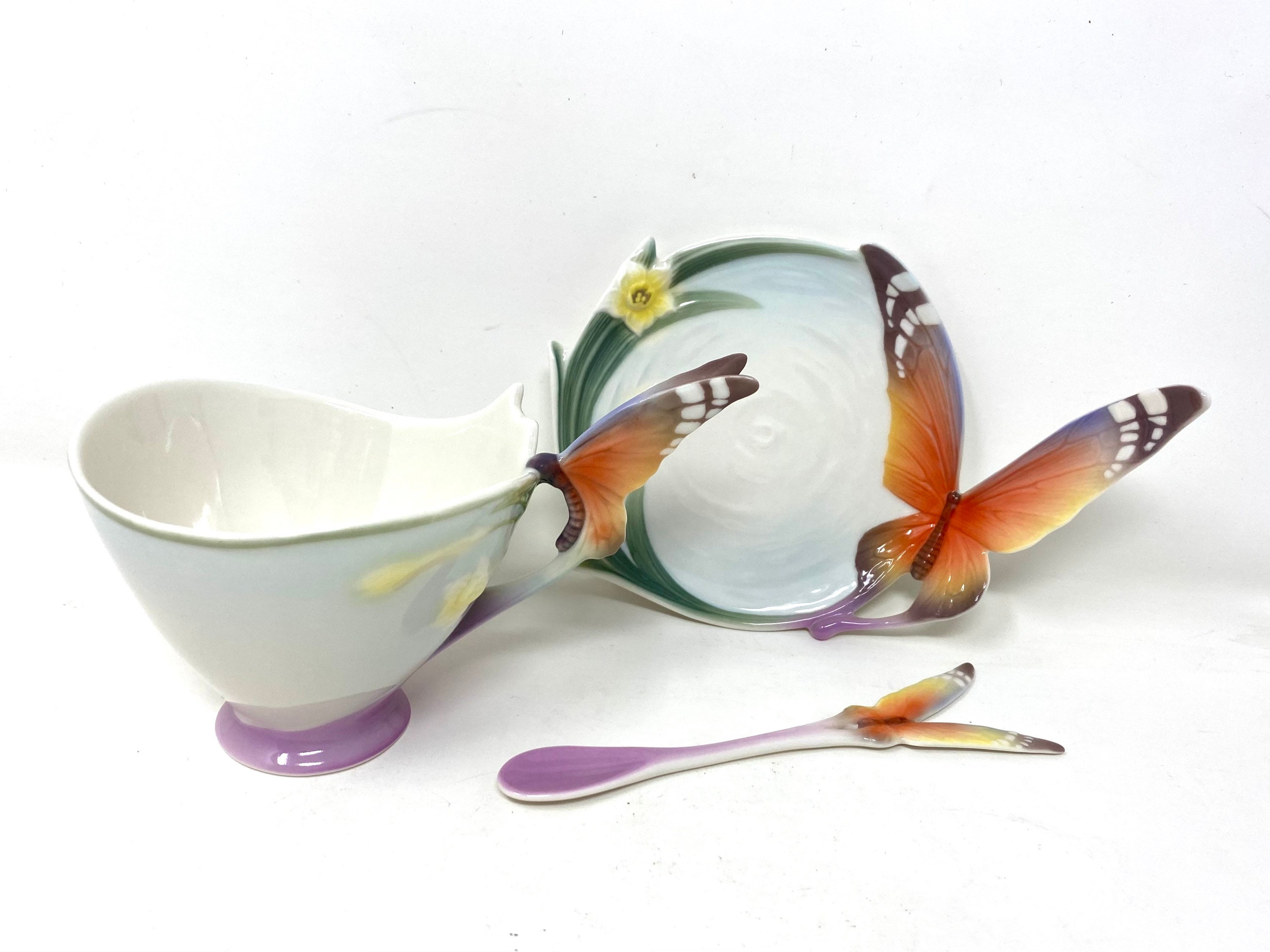 Franz Porcelain Butterfly Teacup and Saucer - Etsy