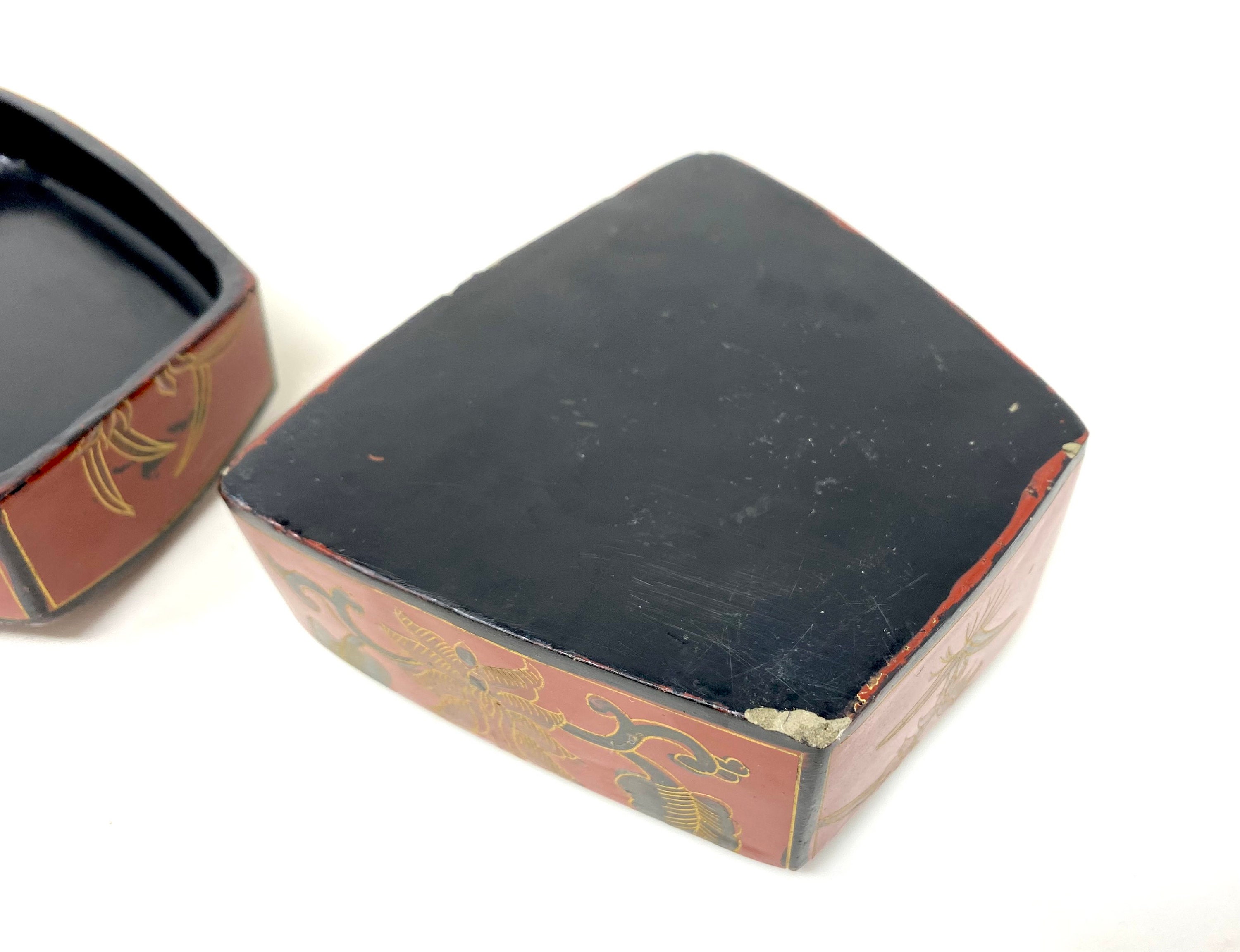 Asian Porcelain and Lacquerware Box Circa 1920 - Etsy