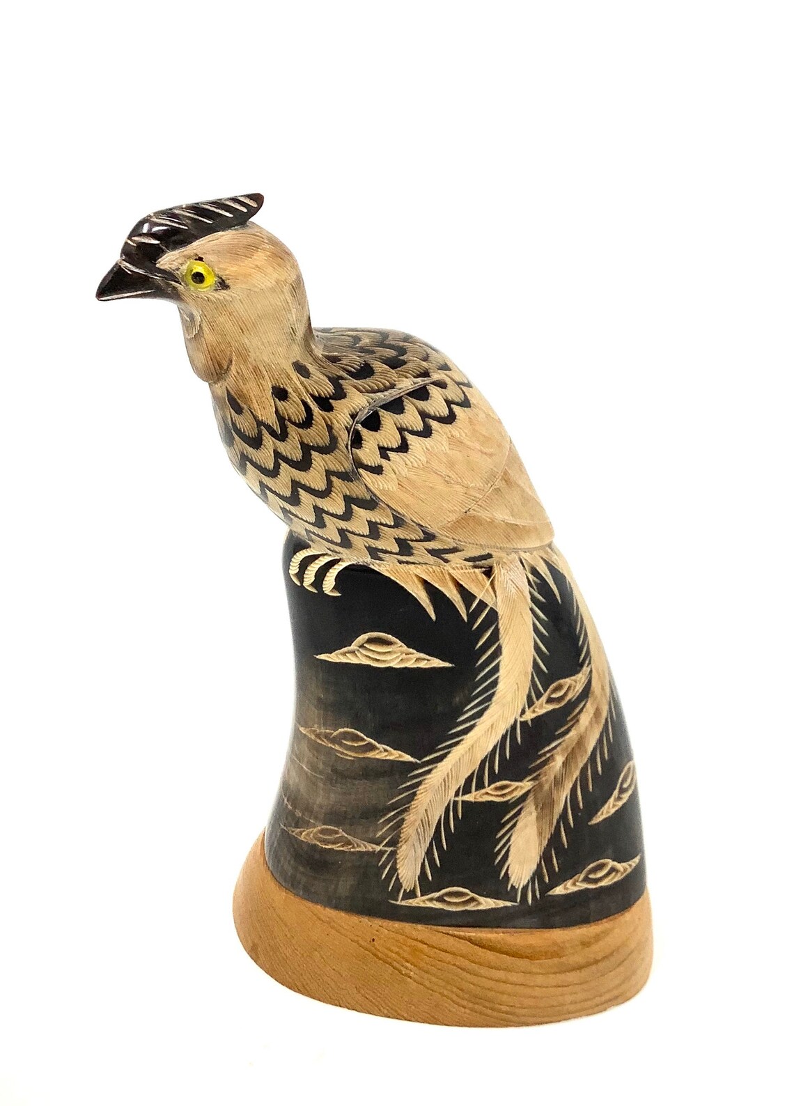 Hand Carved Horn Bird Sculpture Made in Thailand - Etsy