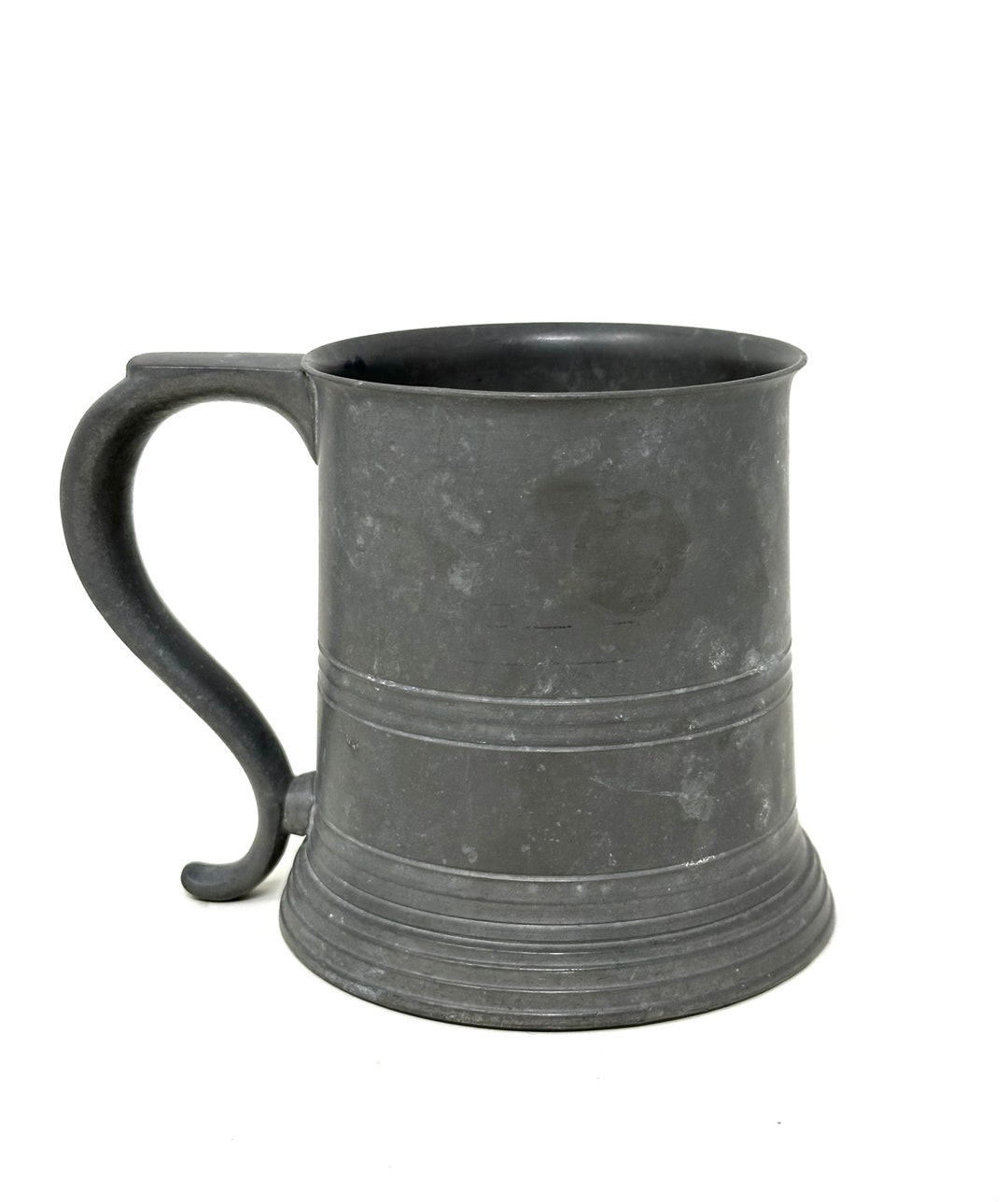 Antique Pewter Glass Bottom Mug - Etsy