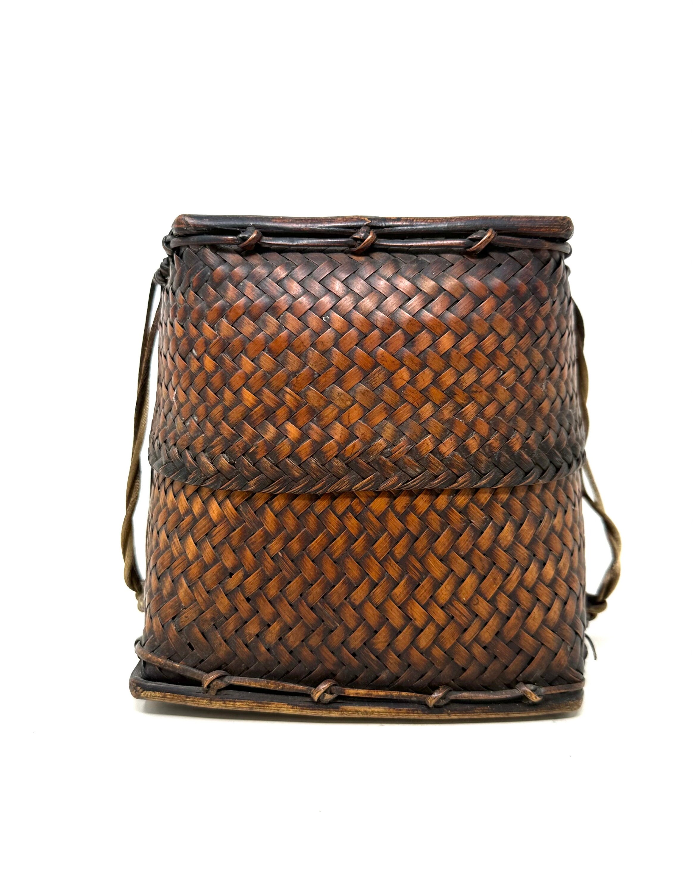 Mid Century Filipino Lidded Basket - Etsy
