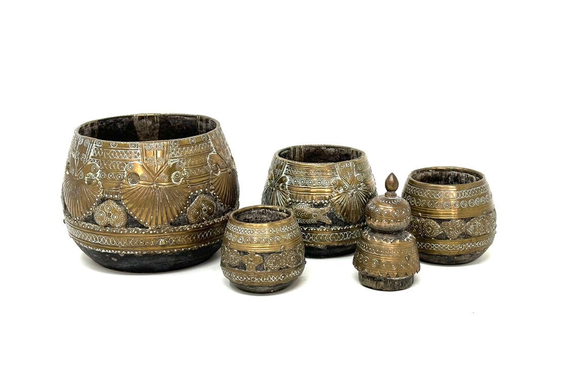 Antique Indian Suri Sherpai Bowl Set - Etsy