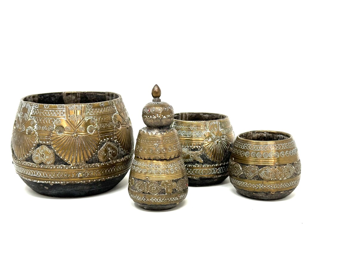 Antique Indian Suri Sherpai Bowl Set - Etsy
