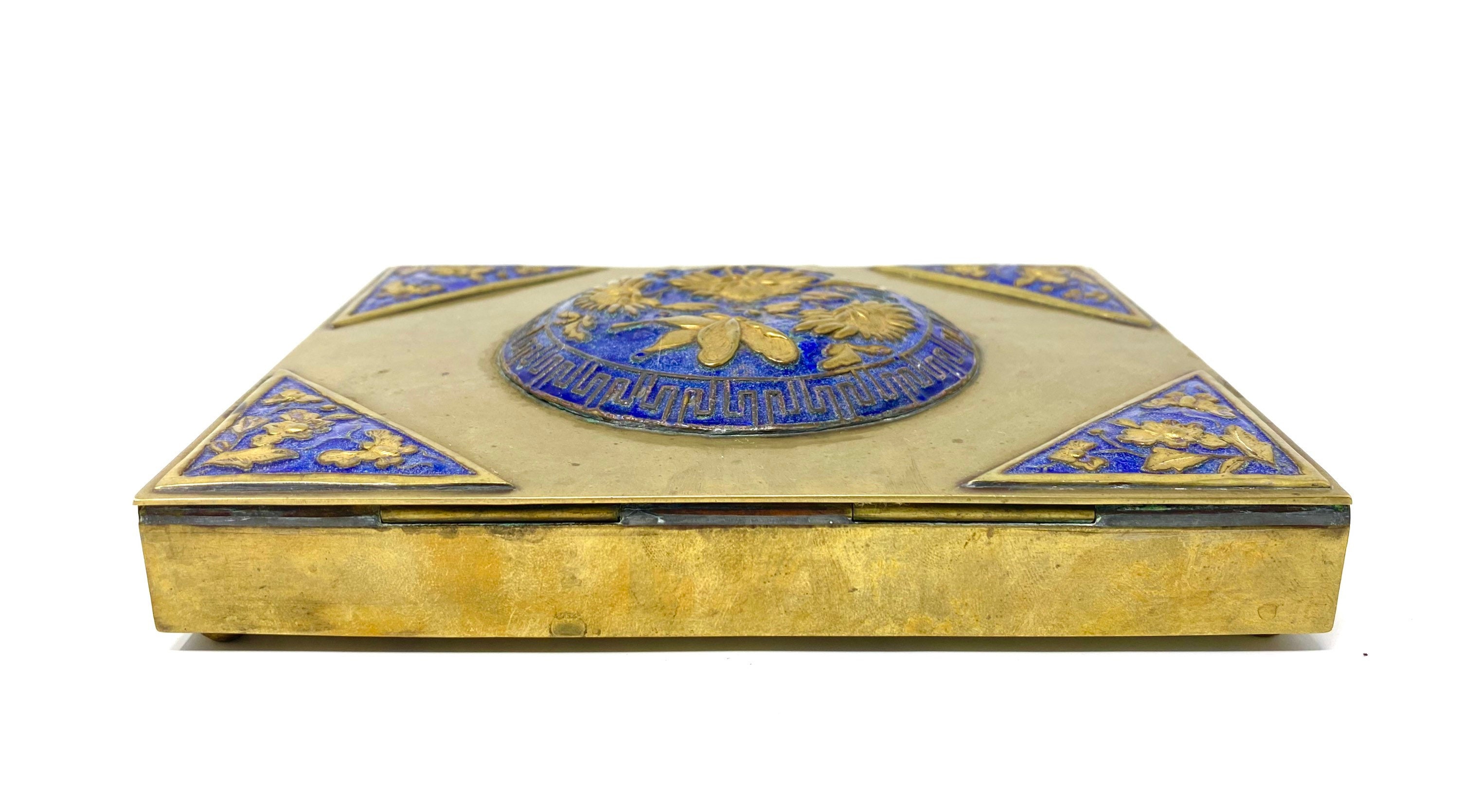 Chinese Brass and Enamel Box Mid Century - Etsy