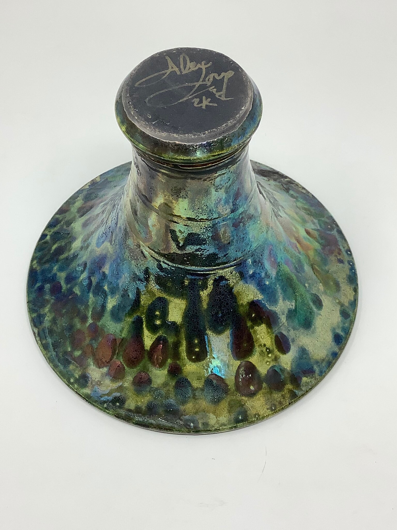 Vintage Alex Long Raku Pottery Vase - Etsy