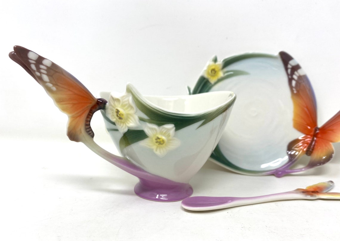 Franz Porcelain Butterfly Teacup and Saucer - Etsy