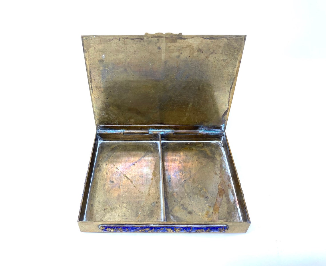 Chinese Brass and Enamel Box Mid Century - Etsy