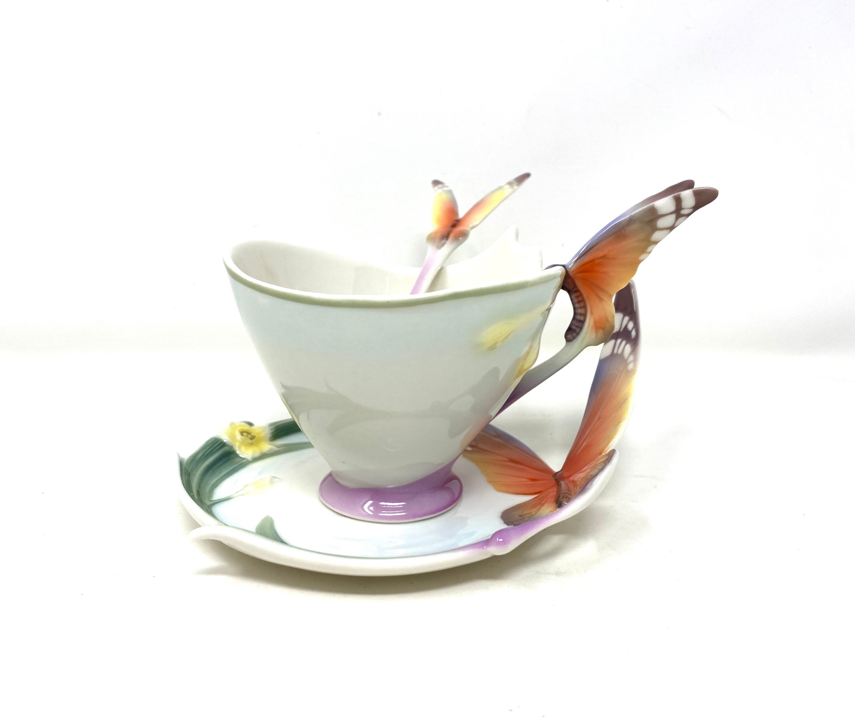 Franz Porcelain Butterfly Teacup and Saucer - Etsy