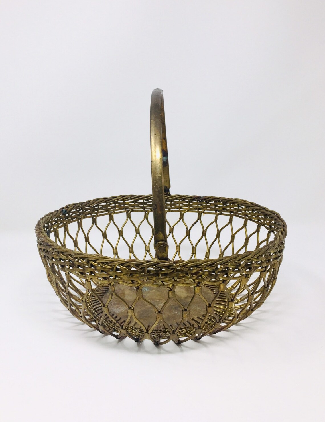 Mid-century Brass Basket Vintage 1960s - Etsy