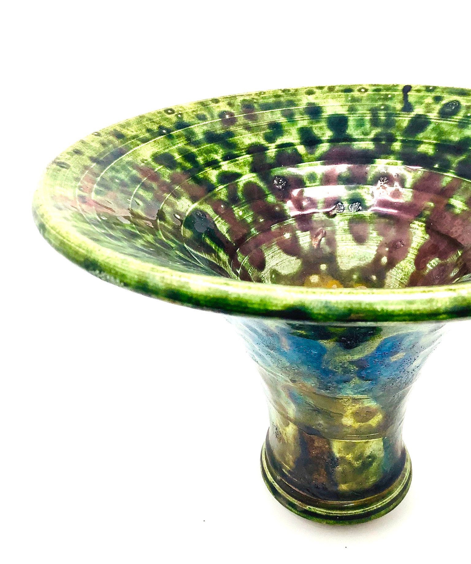 Vintage Alex Long Raku Pottery Vase - Etsy