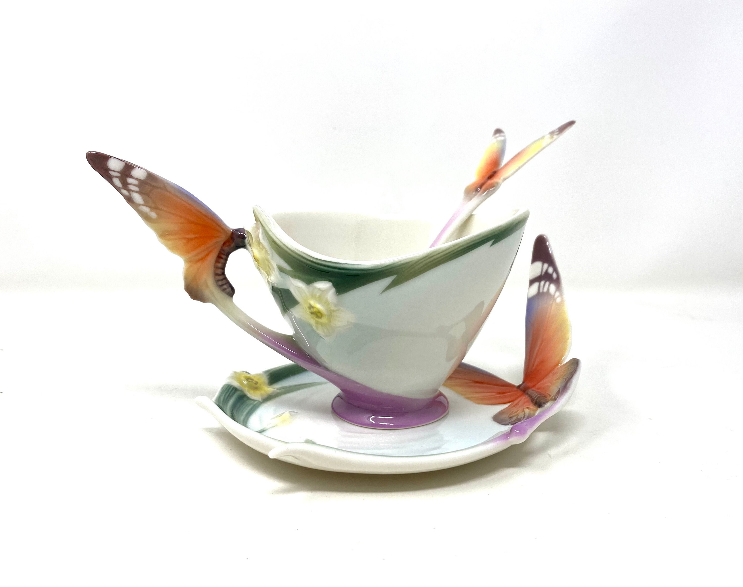 Franz Porcelain Butterfly Teacup and Saucer - Etsy
