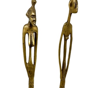 Vintage Brass African Figures - Etsy