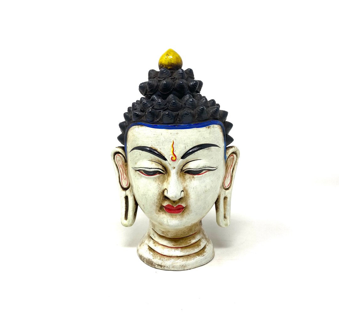 Vintage Ceramic Buddha Sculpture - Hand Painted - Etsy