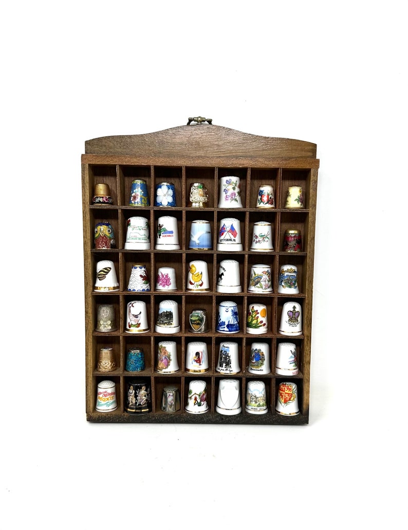 Vintage Thimble Collection - 42 Thimbles With Display - Etsy