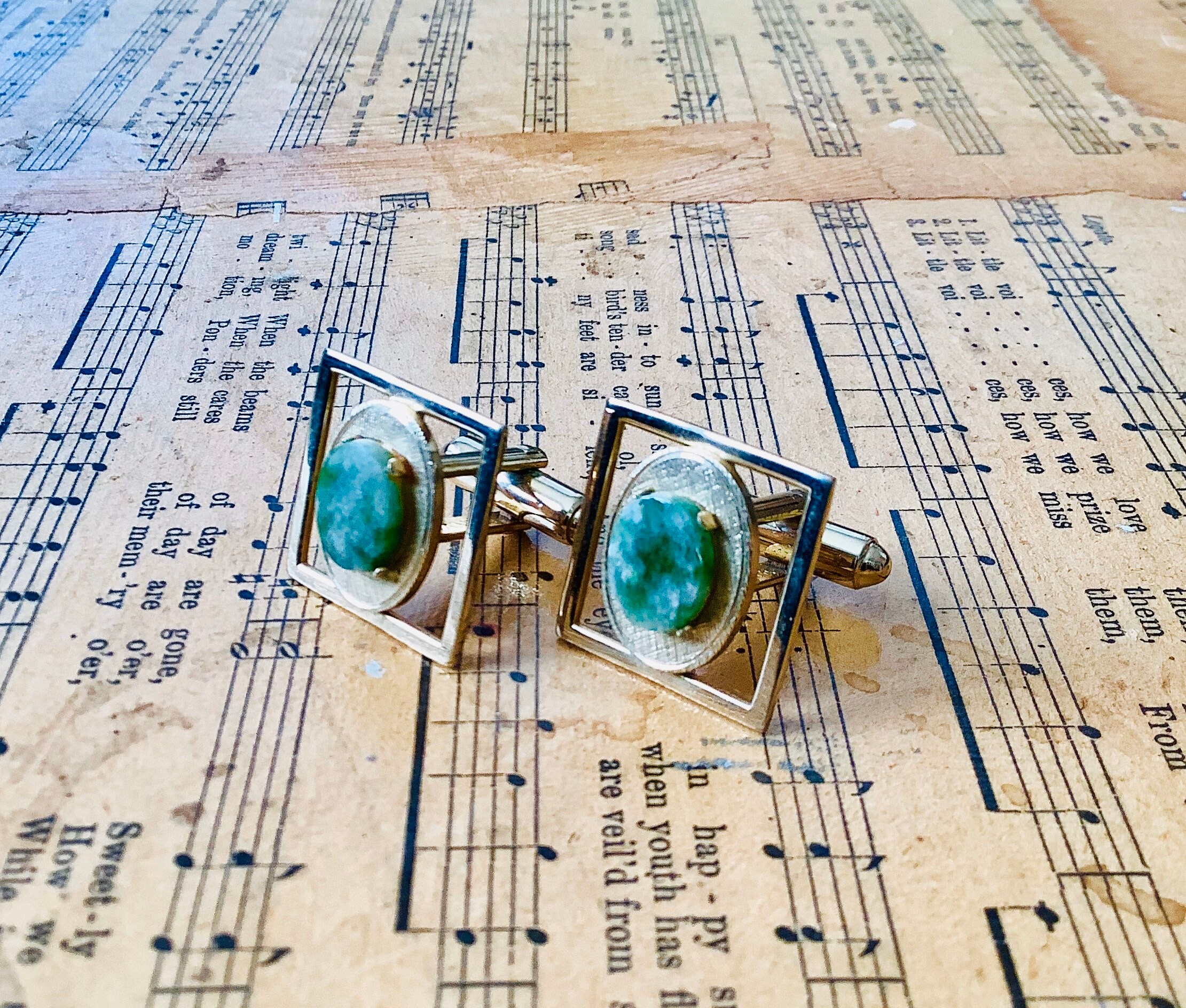 Dante Jade Cufflinks - Circa 1960 - Etsy