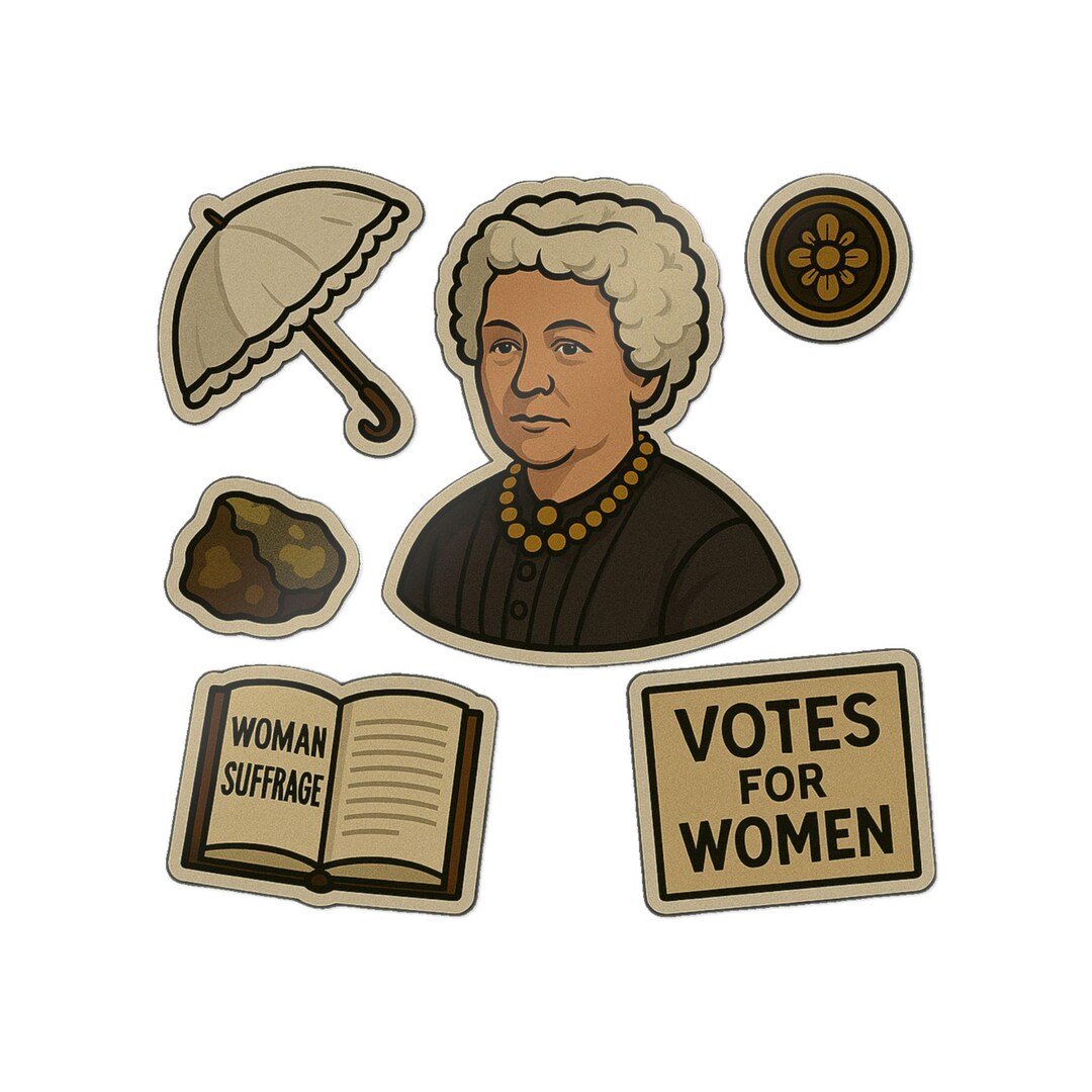 Elizabeth Cady Stanton Sticker Set | Womens Suffrage Die-cut Stickers ...