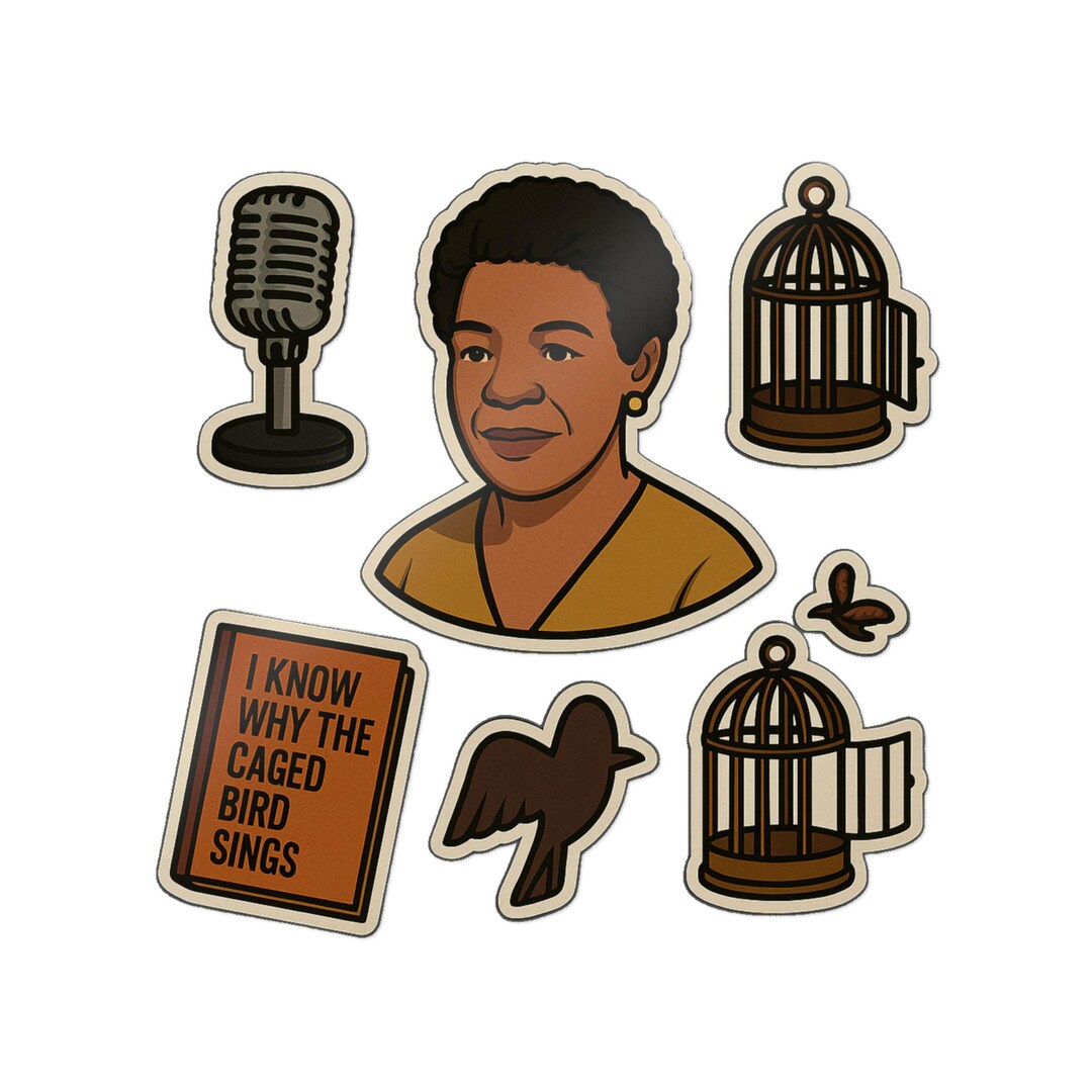 Maya Angelou Sticker Set | Historic Women Series | Waterproof Vinyl Die ...