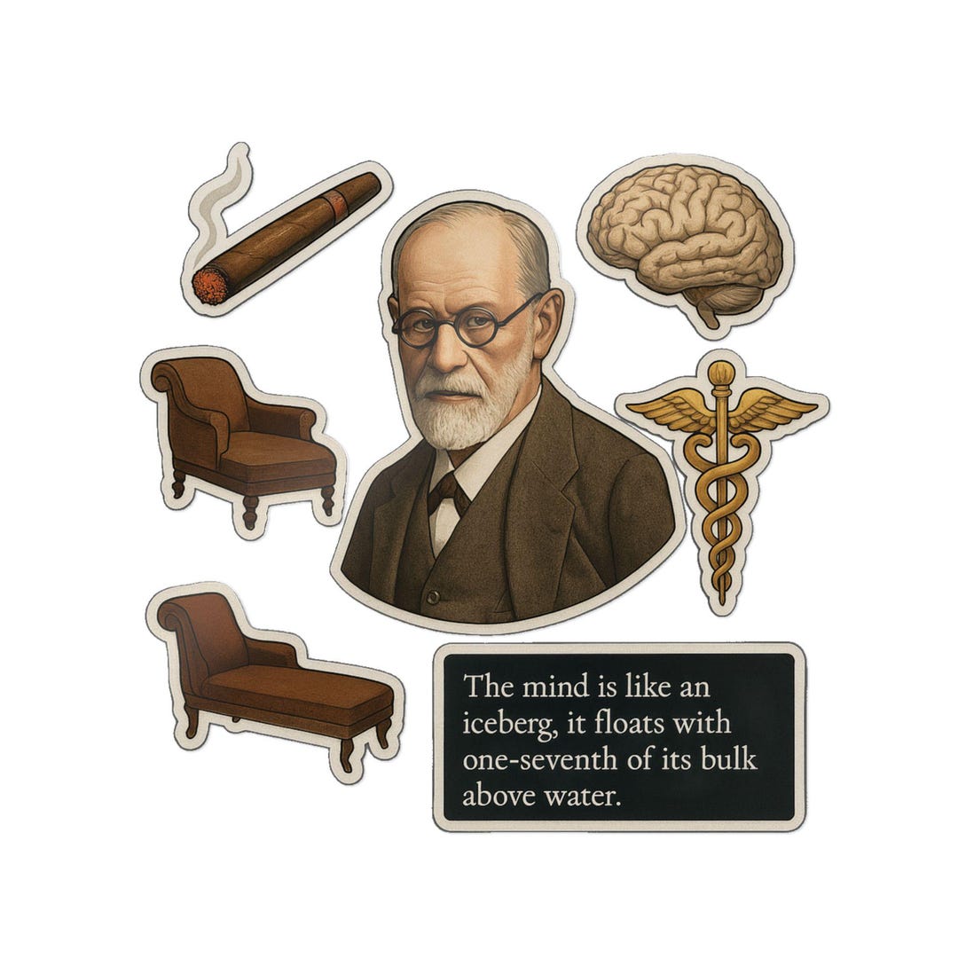 Freudian Mind Inspired Die-cut Sticker Set | Quirky Psychology Gifts ...