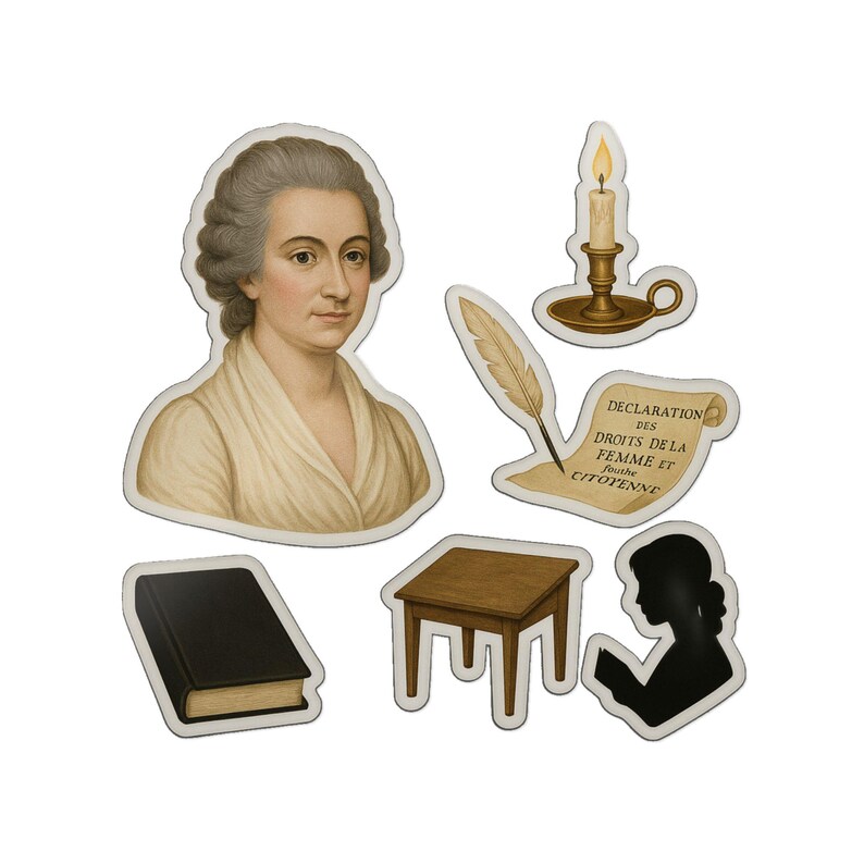Olympe De Gouges Sticker Set | Empowering Feminist Series | Waterproof ...