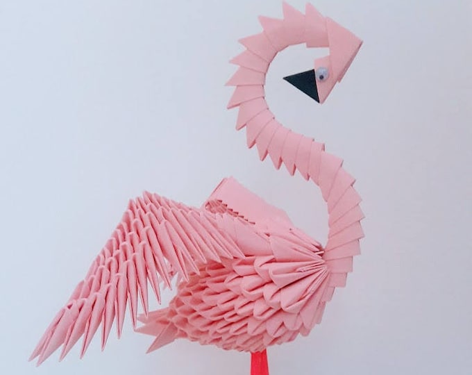 3d Origami Flamingo - Etsy