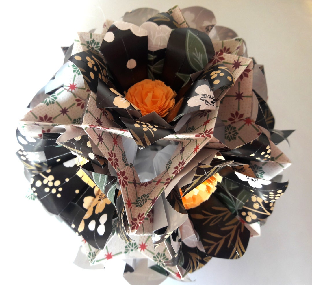 3d Origami Electra Kusudama With Beautiful Flowers - Etsy