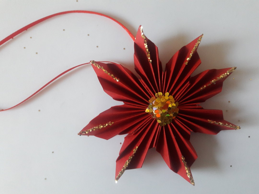 3D Origami Poinsettia Ornament - Etsy