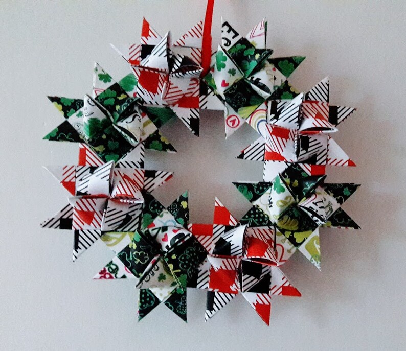 3D origami small star wreath or ornament | Etsy