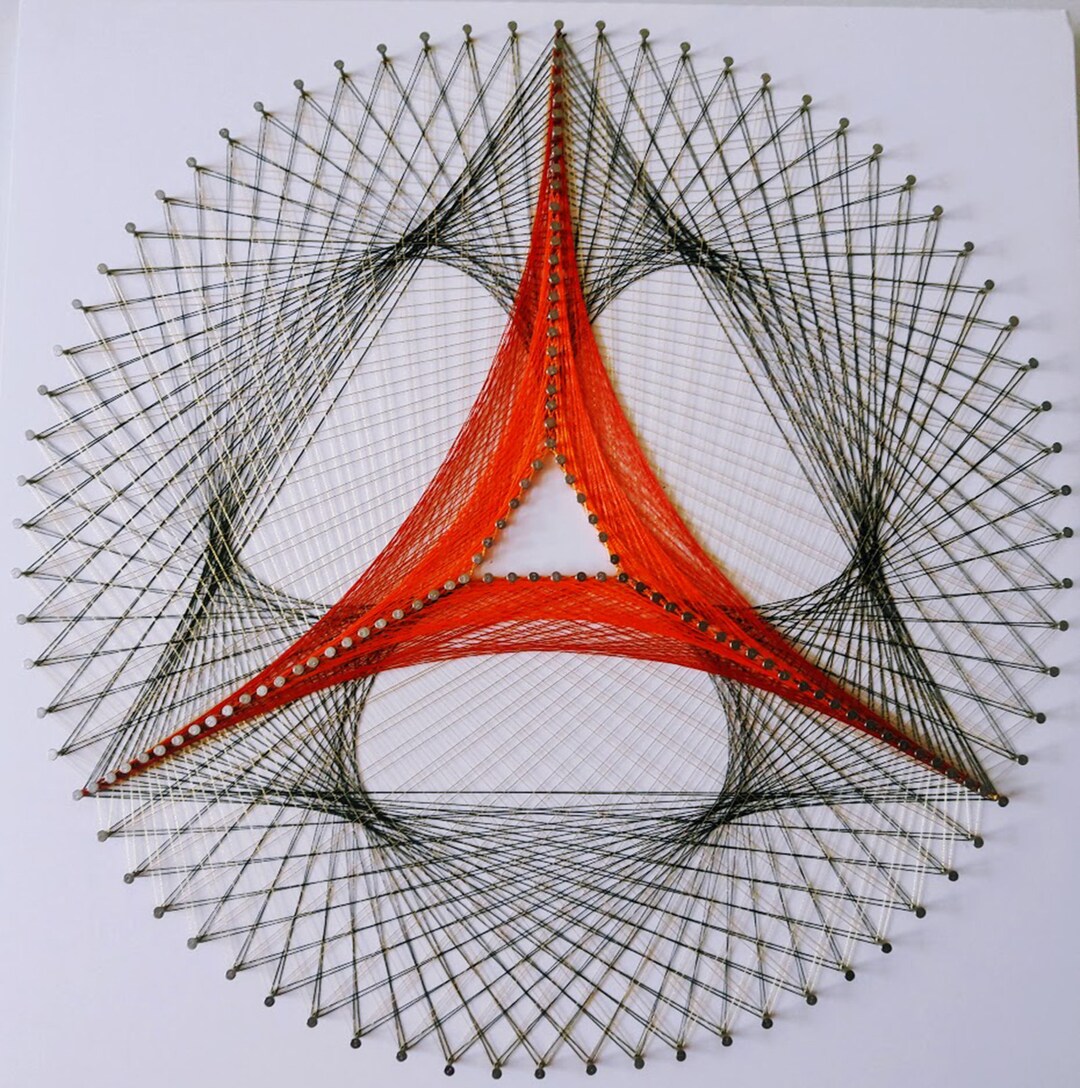 String Art Sacred Geometry 2 on White, Zen String Art, Wall Decor ...