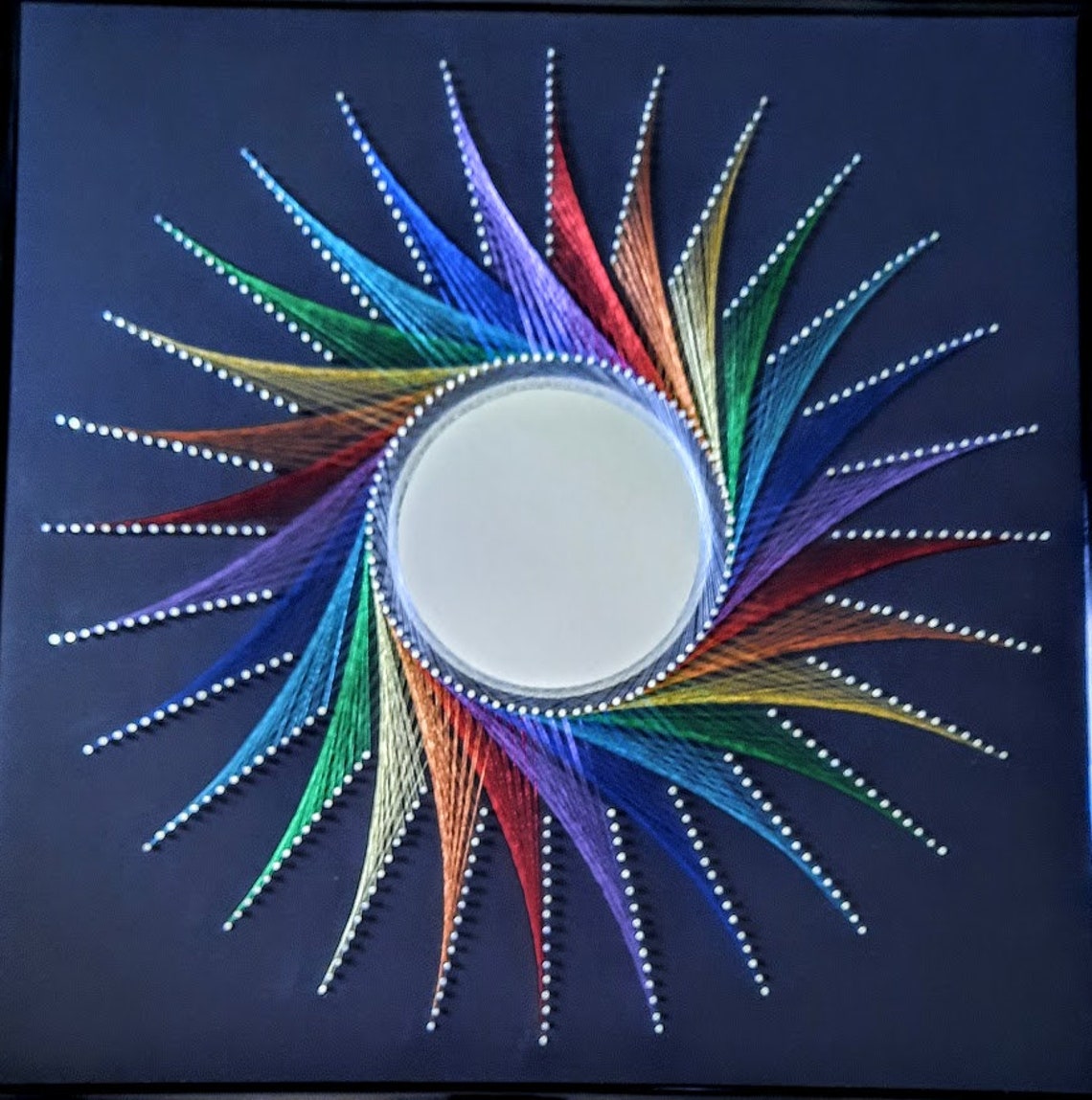 Geometric Rainbow String Art With Mirror - Etsy