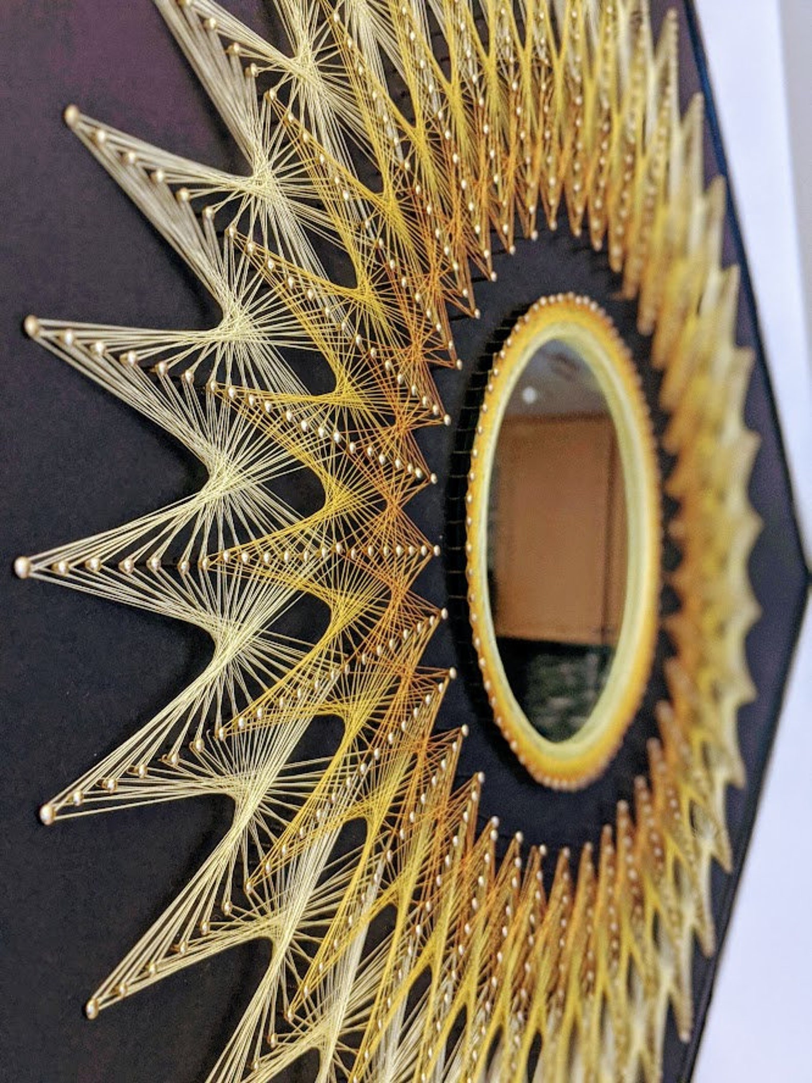String Art Sun With Mirror - Etsy