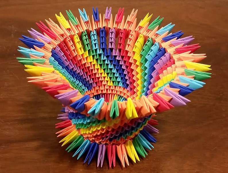 3d Origami Rainbow Vase Etsy 3d-origami-rainbow-vase-etsy
