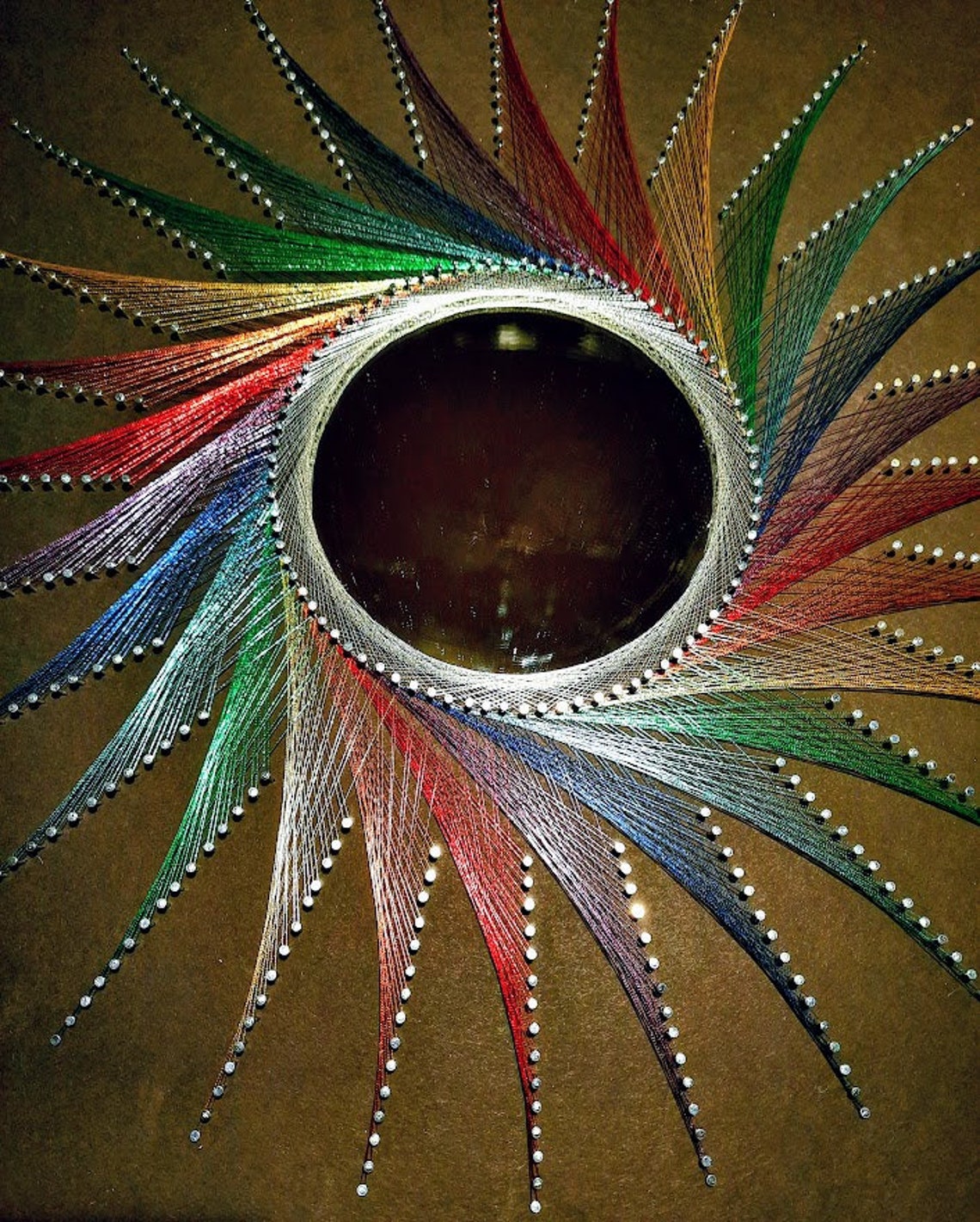 Geometric Rainbow String Art With Mirror - Etsy