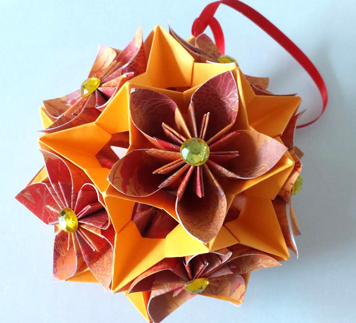 3d Origami Electra Kusudama With Star Flowers - Etsy